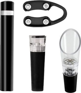 Generico Ouvre-Bouteille &agrave; Vin avec Tire-Bouchon | Pompe &Agrave; Air Outil DEnl&egrave;vement De Couvercle 4 Pi&egrave;ces,Accessoire pour Vin | pour la Cuisine la Maison le Barma