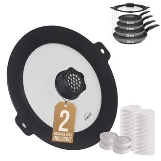 STONELINE Smell Well Couvercle en verre multifonction, pour ø 22/24/26/28 cm, avec cartouche Smell Well comme filtre à odeurs ou avec fonction Aroma, incl. 2 Sm