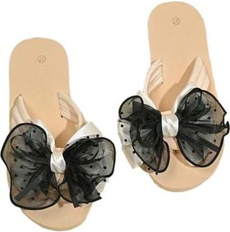 Generic Sandales plates pour femme - Tongs avec noeud - Style bohème - Légères et confortables - Chaussures dété - Sandales ouvertes - Antidérapantes, Aaa Noi