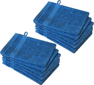 Dyckhoff Waschhandschuh Set Planet, 12 St&uuml;ck, 16 x 21 cm, 450 g/m&sup2;, 100% Baumwolle, Frottierserie, hochwertige Qualit&auml;t, Farbe: blau