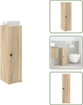 vidaXL The Living Store Badezimmerschrank mit Rollenhalter Sonoma-Eiche 20,5x22x72 cm - Toilettenpapierhalter
