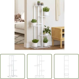 vidaXL vidaXL Pflanzenhalter - Blumenst&auml;nder 5-Etagen 43x22x98 cm Wei&szlig; Metall