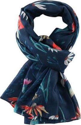GFM Foulard pour femme avec imprim&eacute; floral abstrait pour printemps, &eacute;t&eacute; et toutes les saisons (FP), Floral Meadow-Bleu marine, L