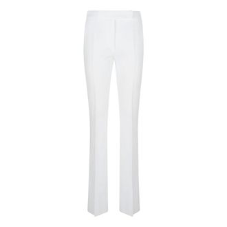 Max Mara Femme, Pantalons, Blanc, Taille: 36 FR Pantalon &Eacute;vas&eacute; Slim en Toile Cr&ecirc;pe