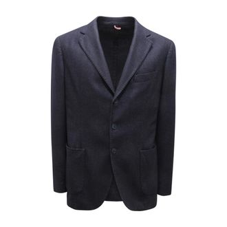 Santaniello Wollmischjacke Eleganter Stil - - Jackets - Herren - Blau - L