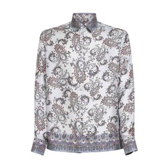 Etro Homme, Chemises, Multicolore, Taille: M Chemise en soie avec imprim&eacute; cachemire