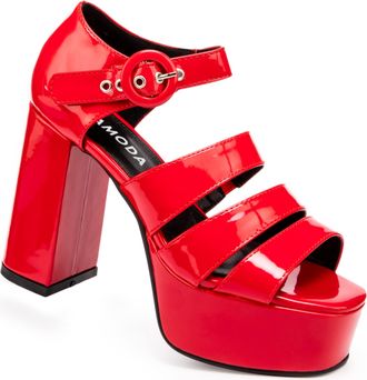 Lamoda Damen Knock Knock Court Shoe, Red Patent, 36 EU