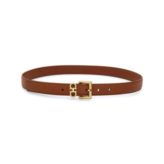 Ferragamo Cognacbrauner Lederg&uuml;rtel mit Gancini-Schnalle - - Accessories - Damen - Braun - 80 CM