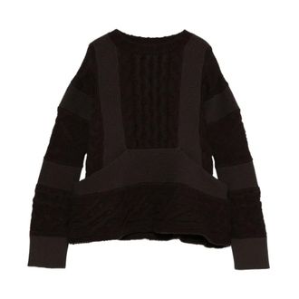 sacai Damen, Strickwaren, Braun, MGr&ouml;&szlig;e