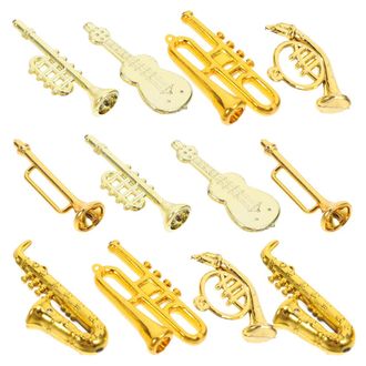 Cabilock St&uuml;ck Miniatur Musikinstrument Anh&auml;nger - Weihnachtsbaum Dekoration, Goldene Und Silberne Designs, Vielf&auml;ltige Modelle F&uuml;r Puppenhaus Und Party