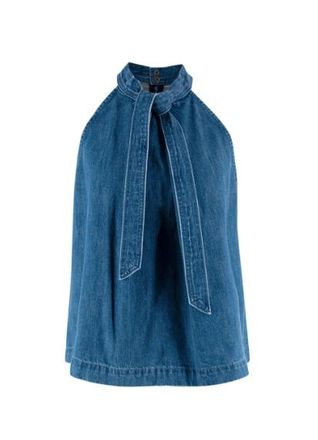 Ulla Johnson Mako Denim Halter-Neck Top Size XXS