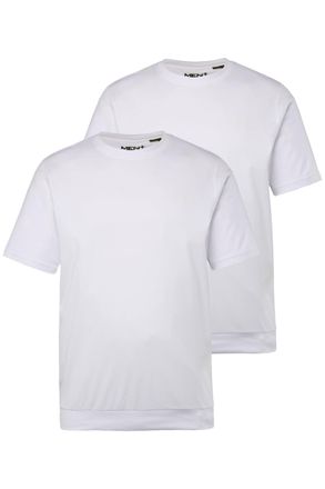 Men Plus Herren gro&szlig;e Gr&ouml;&szlig;en &Uuml;bergr&ouml;&szlig;en Menswear L-8XL Men+ T-Shirts, 2er-Pack, Bauchfit, Basic, Halbarm, bis 10 XL schneewei&szlig; XXL 836311200-XXL