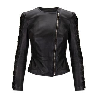 Elisabetta Franchi Femme, Vestes, Noir, Taille: 38 FR Vestes en cuir
