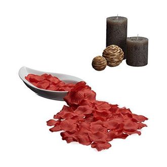 Relaxdays P&eacute;tales de roses 500 d&eacute;coration mariage romantique f&ecirc;te c&eacute;r&eacute;monie saint valentin, rouge fonc&eacute;