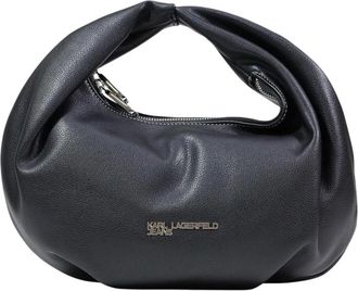 Karl Lagerfeld Femme, Sacs, Noir, Taille: ONE Size KLJ Metal Logo Small Hobo