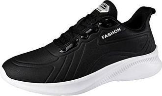 Generic Baskets pour homme - Noir - Chaussures de course l&eacute;g&egrave;res - Couleur unie - Semelle &eacute;paisse - Chaussures de sport antid&eacute;rapantes - Chaussures d&eacute;contract