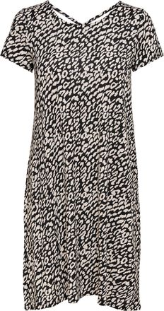 Only Damen Lockeres Shirtkleid Mini Basic Kurzarm Sommer Dress R&uuml;cken Ausschnitt Schn&uuml;rung ONLBERA, Farben:Schwarz-3, Gr&ouml;&szlig;e:S