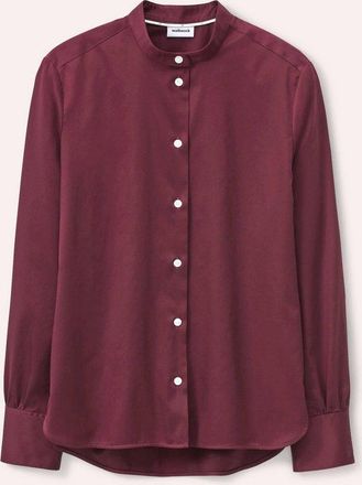Walbusch Langarmbluse Damen Bluse mit Stehkragen Baumwollsatin Langarm, modern, pflegeleicht, atmungsaktiv