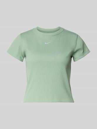 Nike Cropped T-Shirt in Ripp-Optik mit Logo