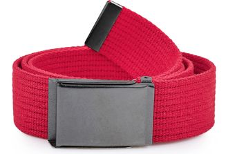 Ladeheid G&uuml;rtel Herren Verstellbarer Stoffg&uuml;rtel aus Baumwolle G&uuml;rtel ohne L&ouml;cher f&uuml;r M&auml;nner Geeignet f&uuml;r Arbeit, Reisen oder M&auml;nnergeschenke P10 (Rot-Graphite