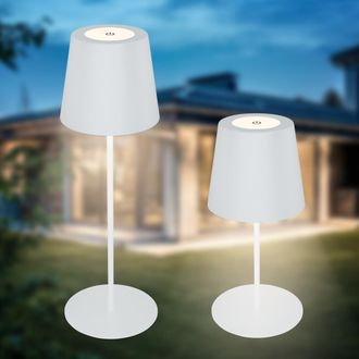 B.K.Licht LED Tischlampe kabellos IP44 mit Touch, dimmbar in Stufen, Akku & Lichtquelle tauschbar, Nachttischlampe, Leselampe, LED Lampe, Campinglampe, Tischleu