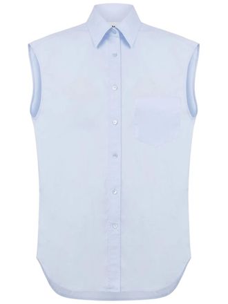 Moschino chemise à design sans manches - Bleu