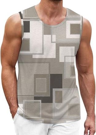 Generic Gilet hawaïen fantaisie pour homme - T-shirt sans manches - Imprimé dété funky - Débardeur de course à pied - Débardeur de plage vintage sans manches 