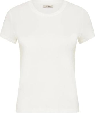 St.Agni Femme, Tops, Blanc, Taille: 36 FR T-shirt Court en Coton