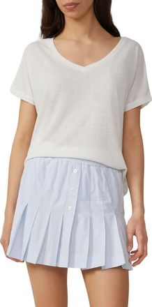 QS by s.Oliver Locker geschnittenes T-Shirt aus Leinenmix