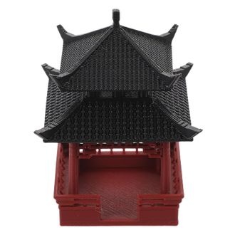 TOPBATHY Cabilock Miniatur-pagodenstatue aus Robustem Material Wetterbest&auml;ndig Stabile Basis Asiatischer Gartenpavillon f&uuml;r Bonsai-dekor Japanische Zen-gartenf