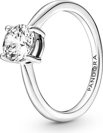 Pandora Sparkling Solitaire Ring Sterling Silver with Clear Cubic Zirconia