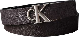 Calvin Klein Herren Buckle Tumbled 35mm ADJ/Rev Lv04d7049g G&uuml;rtel, Multi (Black/CK Dark Brown/Brushed NIC), 33 EU