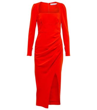 Self Portrait Midikleid aus Cr&ecirc;pe