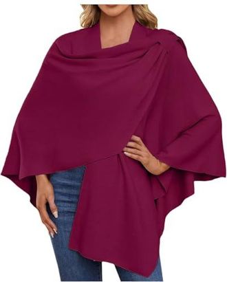 Generic Poncho Femme Hiver Chaud Chale Femme Hiver Chaud Cape Femme Effet enveloppant Poncho Grande Taille Tricot&eacute; &Eacute;l&eacute;gant Automne-Hiver Pour Femmes