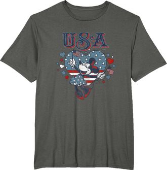 Disney Minnie Mouse with American Flags USA 4th of July T-Shirt