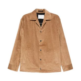 Paolo Pecora Braune Cordhemdjacke - - Jackets - Herren - Braun - M