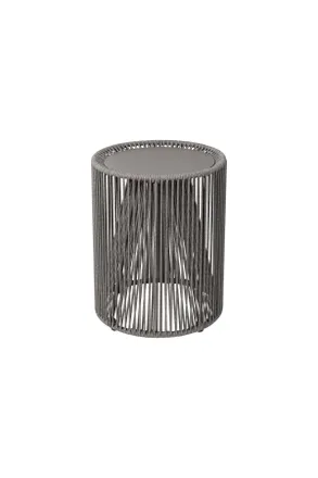 Blomus Gartenbeistelltisch Rope, Dunkelgrau, Metall, rund, 43 cm, wetterbest&auml;ndig, Gartenm&ouml;bel, Gartentische, Beistelltische outdoor