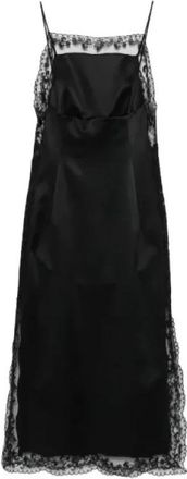 Ermanno Scervino Femme, V&ecirc;tements de nuit et de d&eacute;tente, Noir, Taille: 36 FR Robe de style lingerie en soie stretch avec d&eacute;tails en dentelle