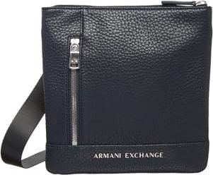 A|X Armani Exchange Essentiel, Capri, Poche zippée en métal, Plat Homme, Bleu Marine, Einheitsgröße