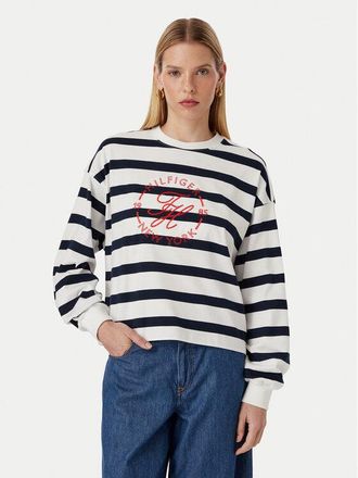 Tommy Hilfiger Sweatshirt Th Roundal WW0WW50969 Wei&szlig; Regular Fit
