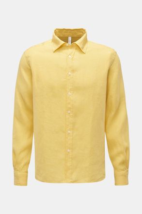 04651/ Herren - Leinenhemd Kent-Kragen gelb