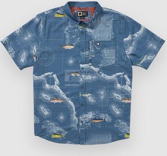 Salty Crew Flagship Uv Button Up Hemd channel blue