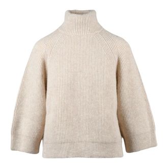 PESERICO Femme, Pulls, Beige, Taille: 38 FR Pull Col Roul&eacute; Maille Anglaise