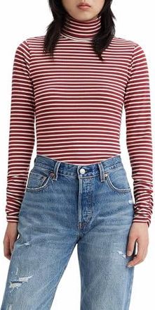 Levi's Rusched Turtleneck Top Femme, Dill Stripe Syrah, XS
