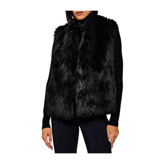 Patrizia Pepe &Auml;rmellose Kunstpelzjacke - - Jackets - Damen - Schwarzk - XS