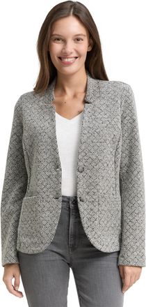 Tom Tailor Damen 1048642 Jacquard Blazer, 39179-Black White Argyle Structure, XL