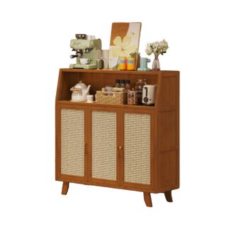 Generic Ger&auml;umiger, freistehender Schrank aus Holz mit bel&uuml;fteten Schrankt&uuml;ren und verbreiterter Arbeitsfl&auml;che, geeignet for Schlafzimmer und Eingangsbereiche