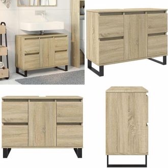 vidaXL Vidaxl - Armoire salle de bain ch&ecirc;ne sonoma 80x33x60cm bois ding&eacute;nierie