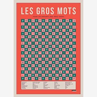 La Majorette &agrave; Moustache LA Majorette &Agrave; Moustache - Affiche Les Gros Mots - Id&eacute;e cadeau - 50 cm x 70 cm - Livr&eacute;e dans Un Tube Protecteur en Carton pour Les Amateurs dhumour d&eacute;