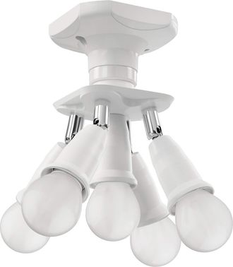 LEDs Com LED Deckenleuchte Elektra 5-flammig + 5x E27 Lampen warmweiß, je 477lm